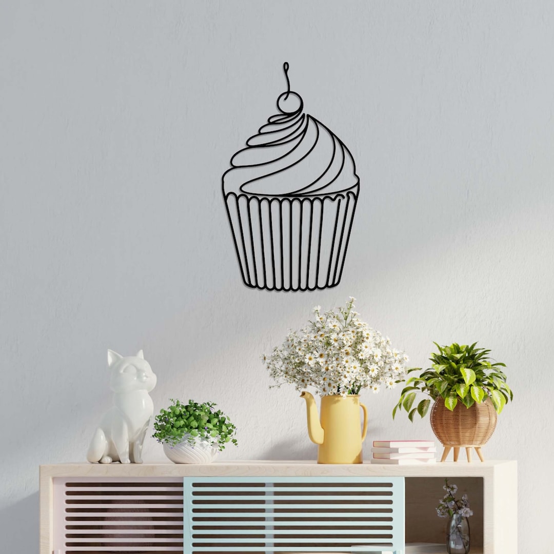 Cupcake Metal Wall Art, Metal Kitchen Decor, Bakery Decor, Birthday ...