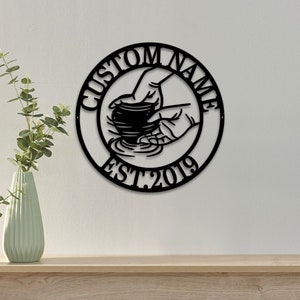 Custom Pottery Making Metal Sign With Led Light, Pottery Studio Wall ...