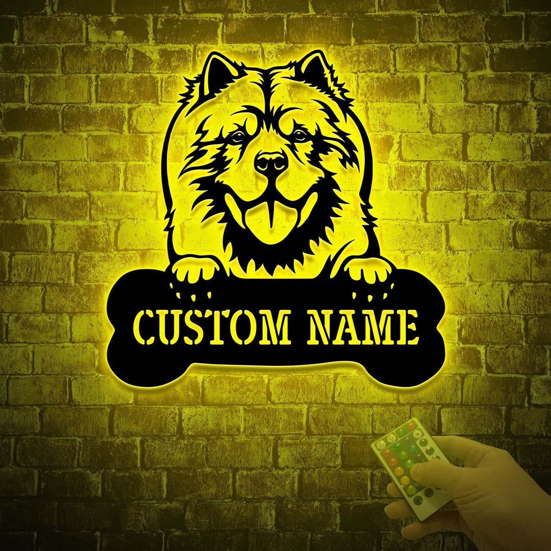 Custom Chow Chow Dog Metal Sign With Led Light, Chow Chow Gift, Chow ...