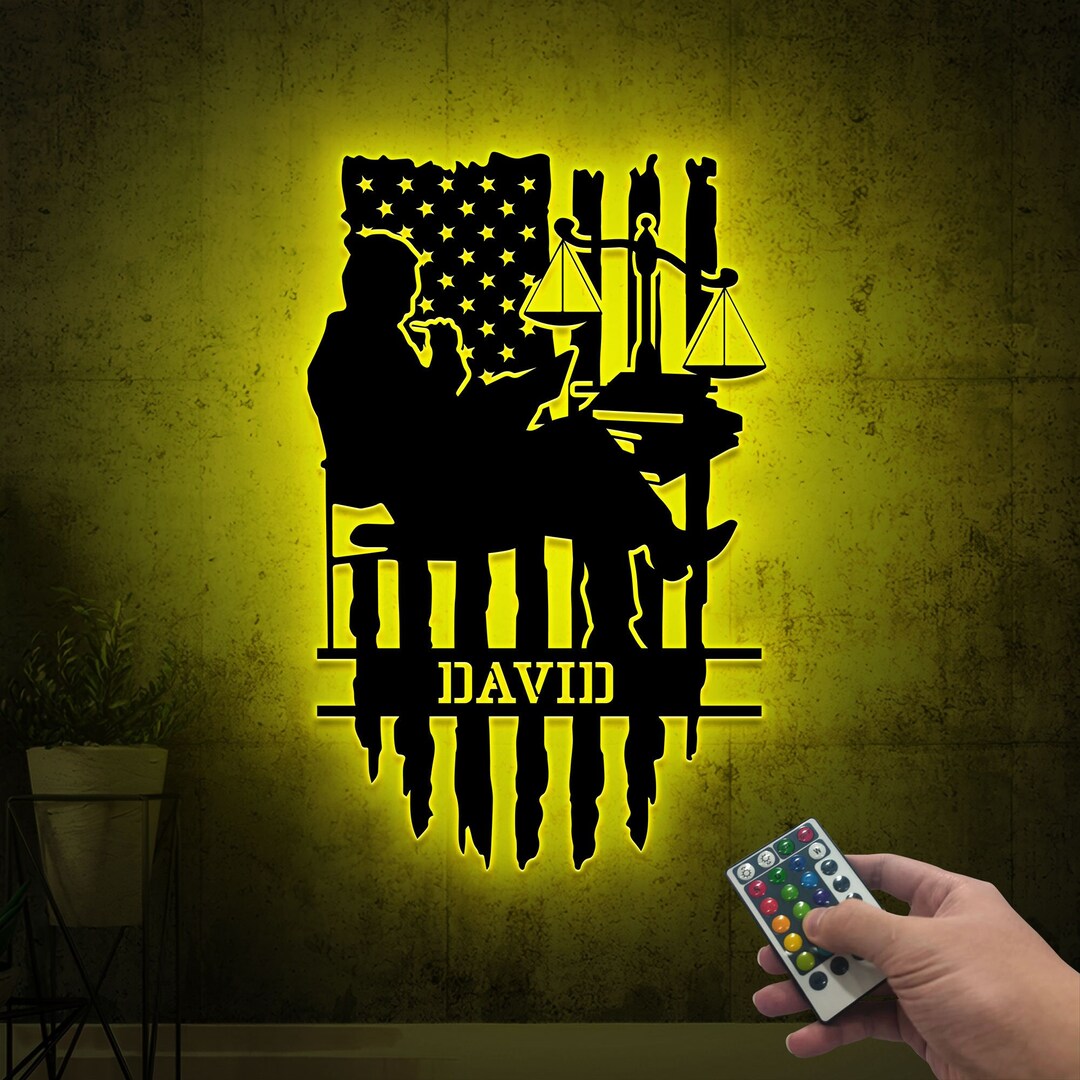 US Paralegal Metal Sign Led Light, Paralegal Gift for Dad, Paralegal ...