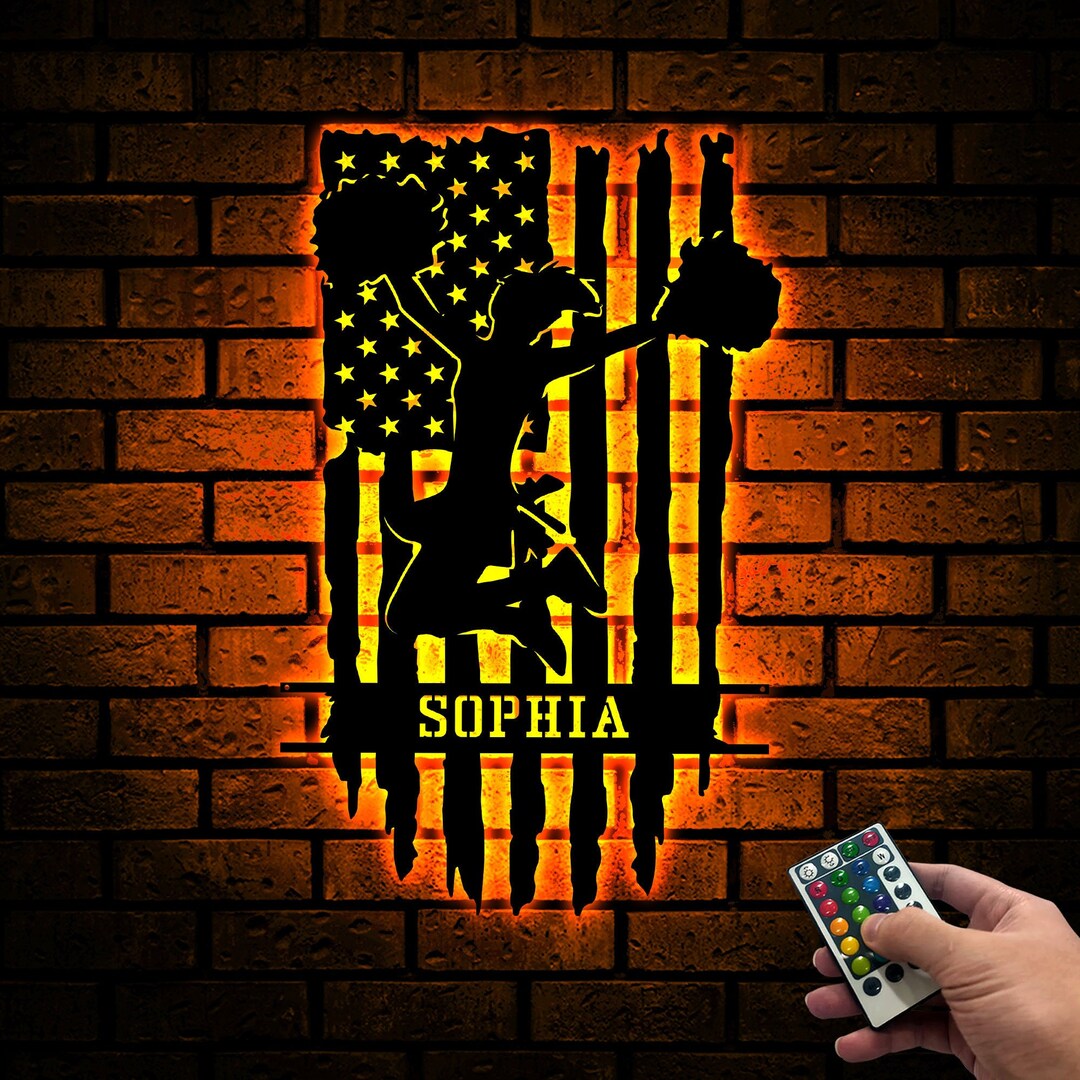 US Cheerleader Metal Sign Led Light, Cheerleading Gifts, Xmas Birthday ...