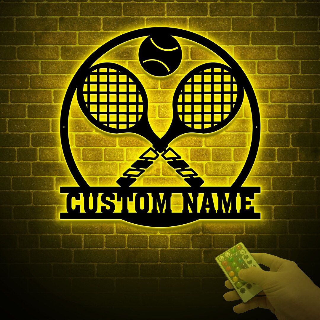Tennis Metal Wall Art With Led Light, Tennis Gifts for Team, Tennis ...