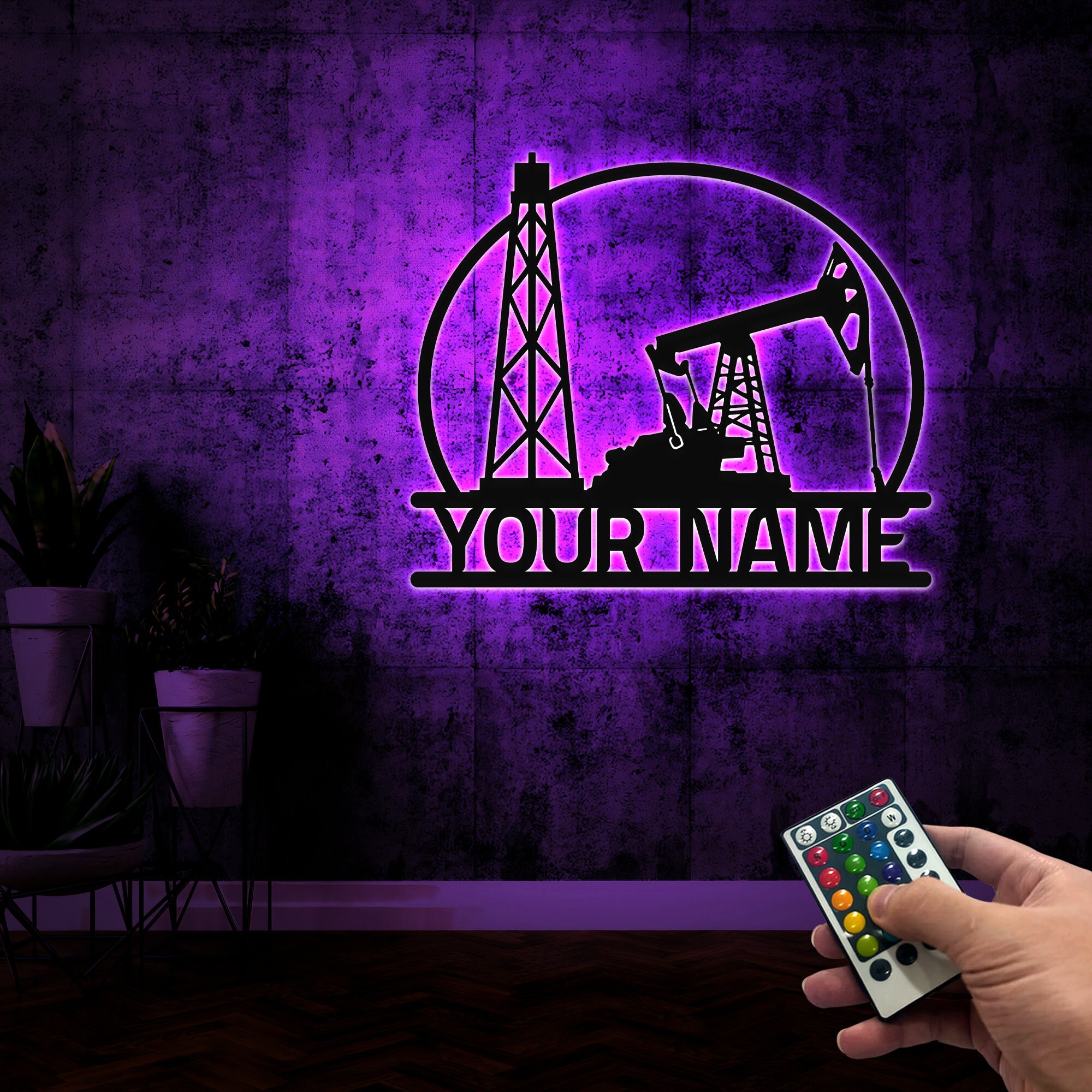 Personalized Oil Field Metal Sign With Lights Oil Rig Welcome - Etsy