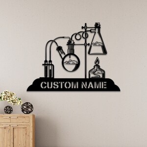 Custom Chemistry Teacher Metal Sign With Led Light, Science Teacher Sign, Chemist Name Sign ...