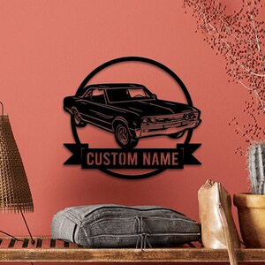 Custom Metal Muscle Car Sign With Led Light, Custom Garage Sign, Garage ...