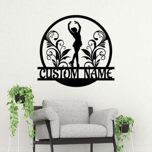 Girl Figure Skating Sign Led Light, Metal Figure Skater Sign Wall Art ...