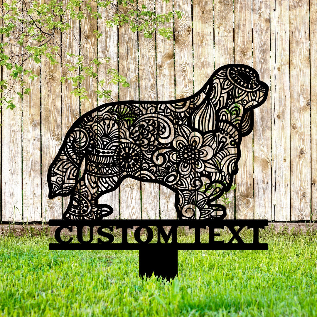 Cavalier King Charles Spaniel Mandala Garden Stake Metal, Spaniel Dog ...
