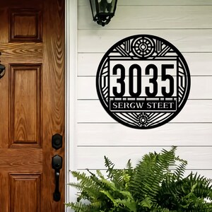 Custom Round Address Sign Led Light, Personalized House Number Indoor ...