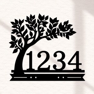 Metal House Number Tree of Life Personalized Sign, Address Number Sign ...