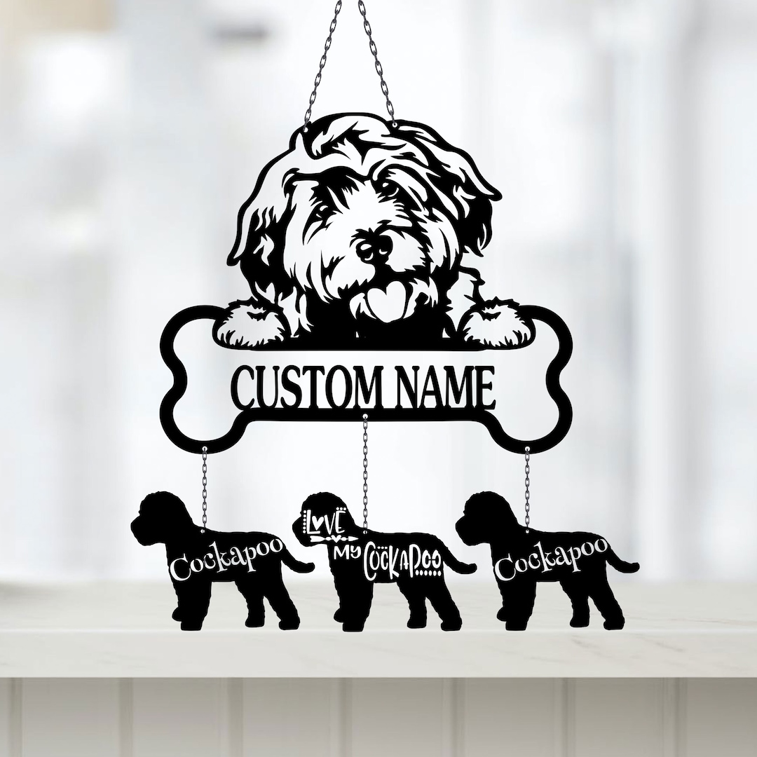 Cockapoo Metal Wind Chime, Cockapoo Lover Gift, Outdoor Garden Decor ...