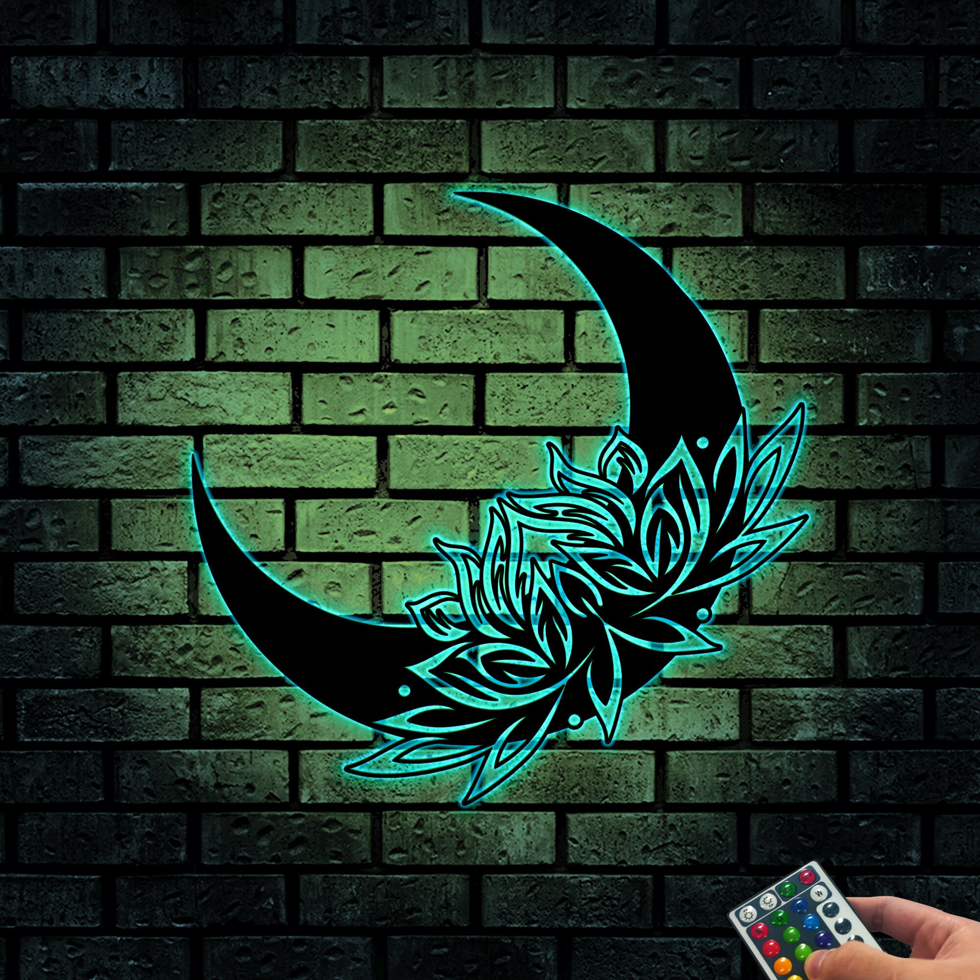 Lotus Wall Art With Led Lights Lotus Flower Sign Moon Flower - Etsy