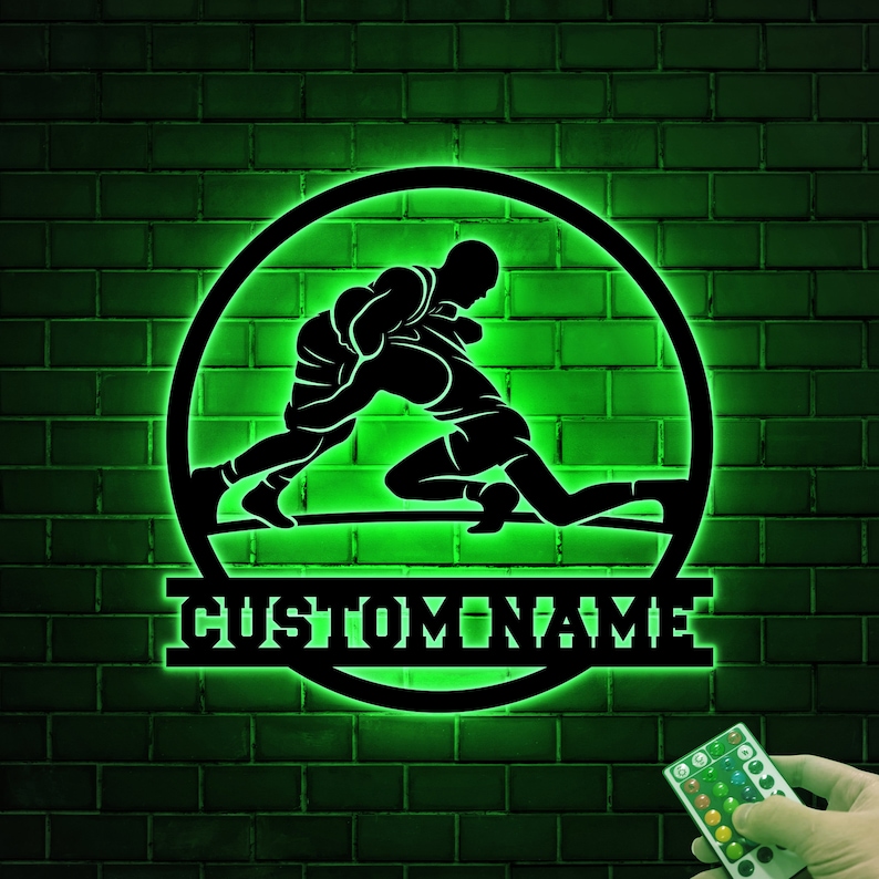 Custom Wrestling Sign Metal Wall Art Led Light Wrestler Name - Etsy