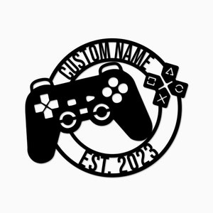 Custom Metal Gaming Sign With Led Light, Game Controller Metal Wall Art ...