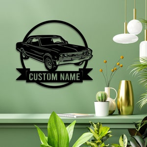 Custom Metal Muscle Car Sign With Led Light, Custom Garage Sign, Garage ...