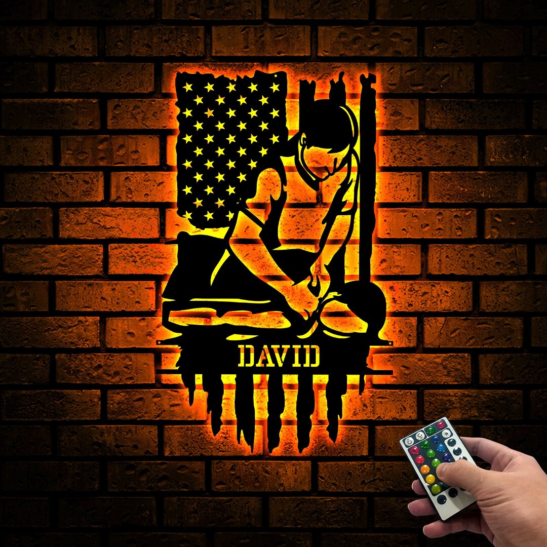 US Massage Therapist Male Metal Sign Led Light, Massage Therapy Wall ...