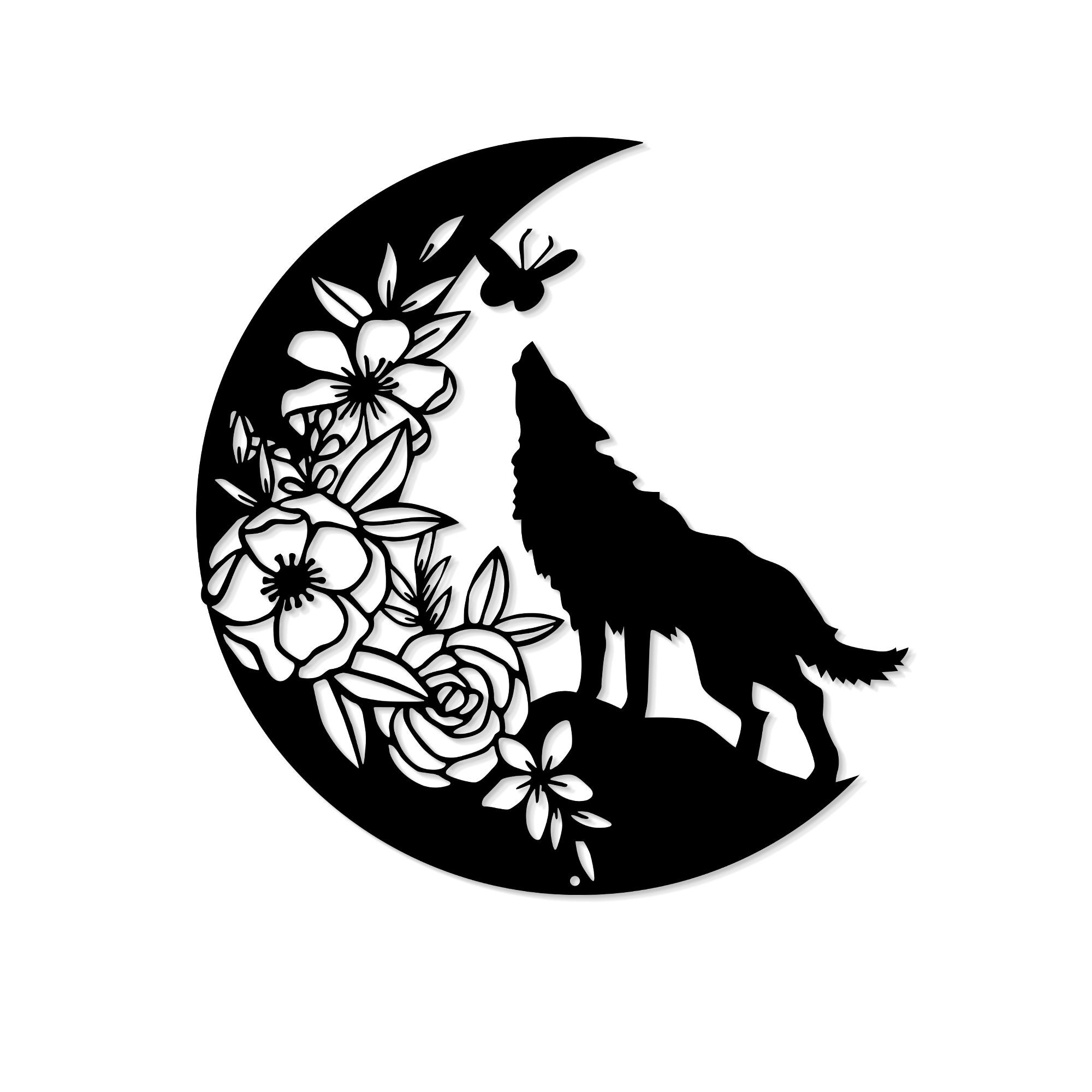 Howling Wolf Metal Sign Wolf Wall Art Metal Wolf Sign Wolf - Etsy