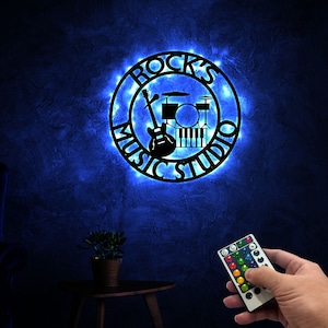 Personalized Musical Instruments Metal Wall Art With Led Lights, Custom ...
