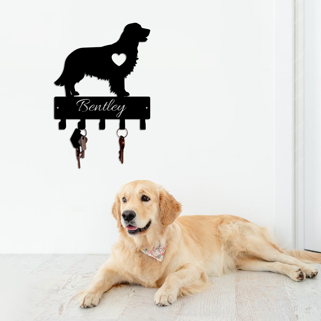 Golden Retriever Key Holder Custom, Metal Key Holder for Wall, Dog Key ...