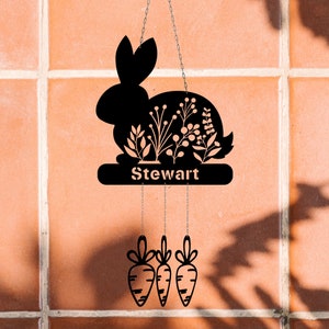 Custom Rabbit Metal Wind Chime, Bunny Lover Gift, Garden Decor - Etsy