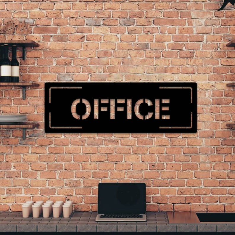 Custom Modern Office Sign With Led Lights Personalized Text - Etsy