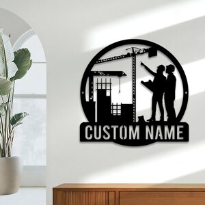 Custom Engineer Metal Wall Art With Led Light, Engineer Dad Gift, Civil ...