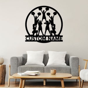 Custom Cheerleading Metal Wall Art With Led Light, Cheerleader Gifts ...