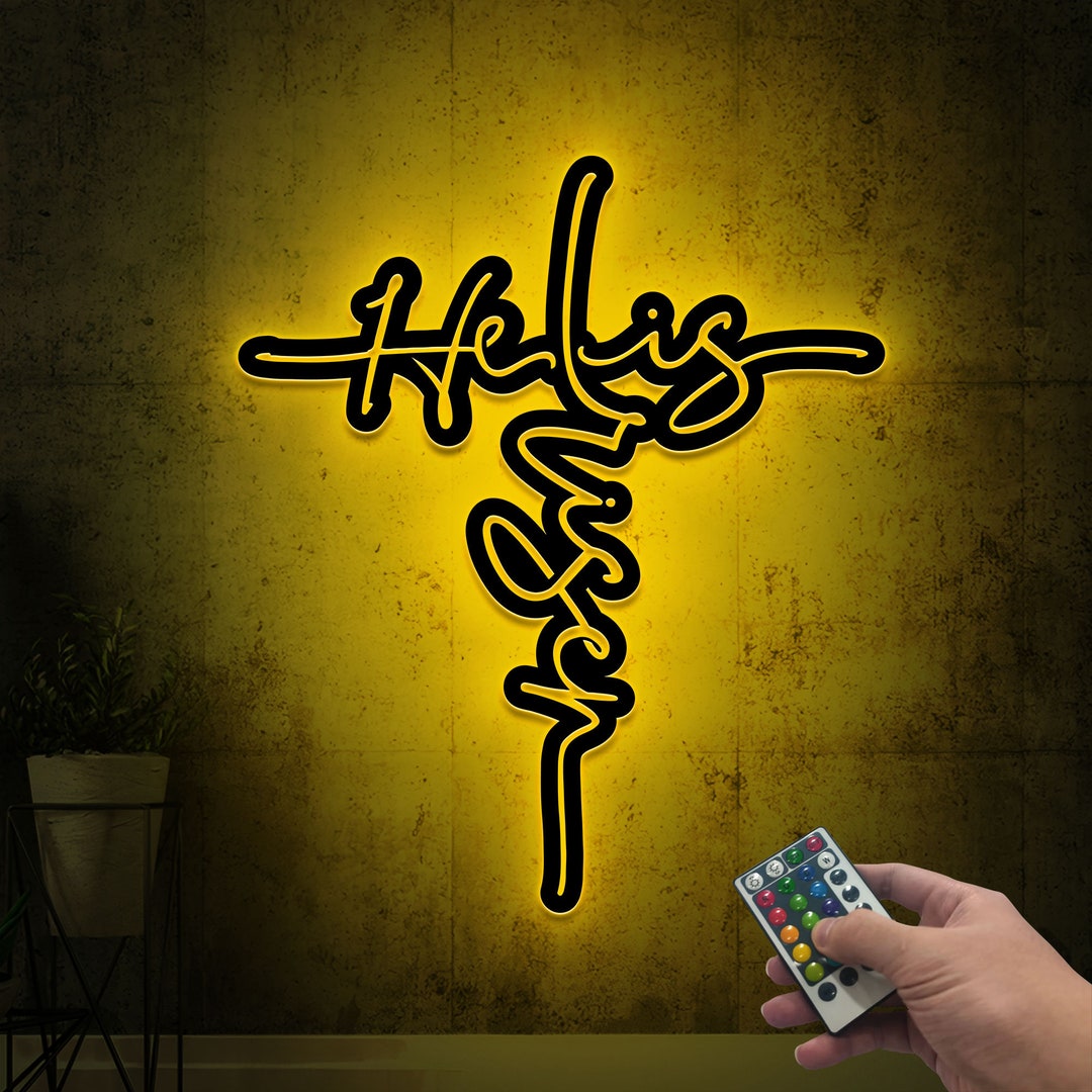 He is Risen Metal Wall Art With Led Light, Easter Home Decor, Christian ...