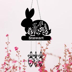 Custom Rabbit Metal Wind Chime, Bunny Wind Chime, Bunny Lover Gift ...