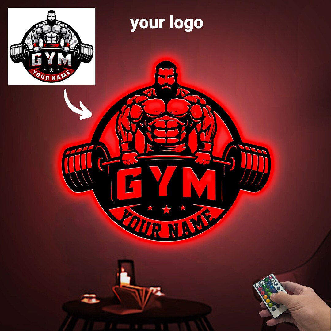 Custom Your Logo Here Sign Led Lights, Your Custom Text Metal Sign ...