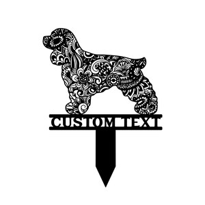 Cocker Spaniel Mandala Garden Stake, Metal Dog Yard Art - Etsy