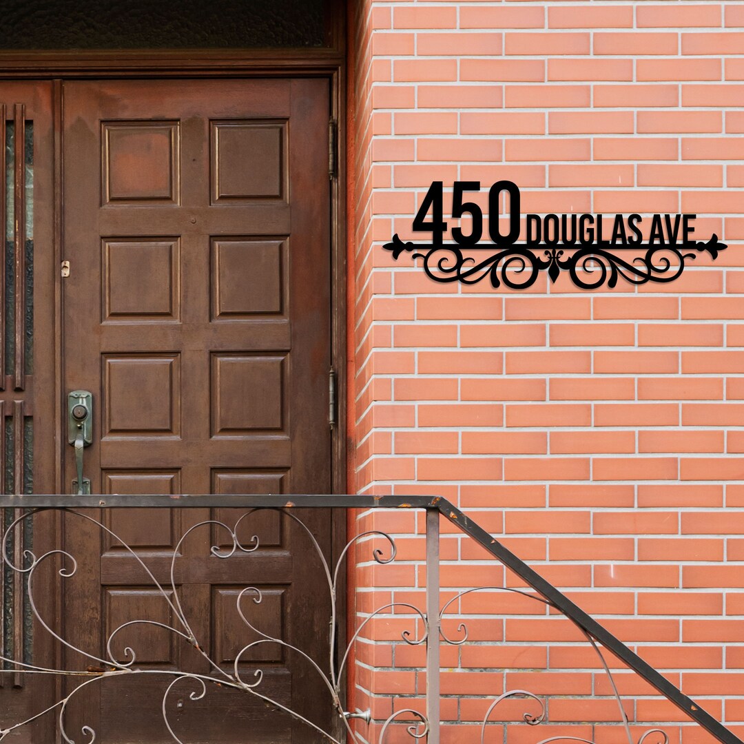 Custom Horizontal Address Sign, Metal House Number Sign, Metal Address ...