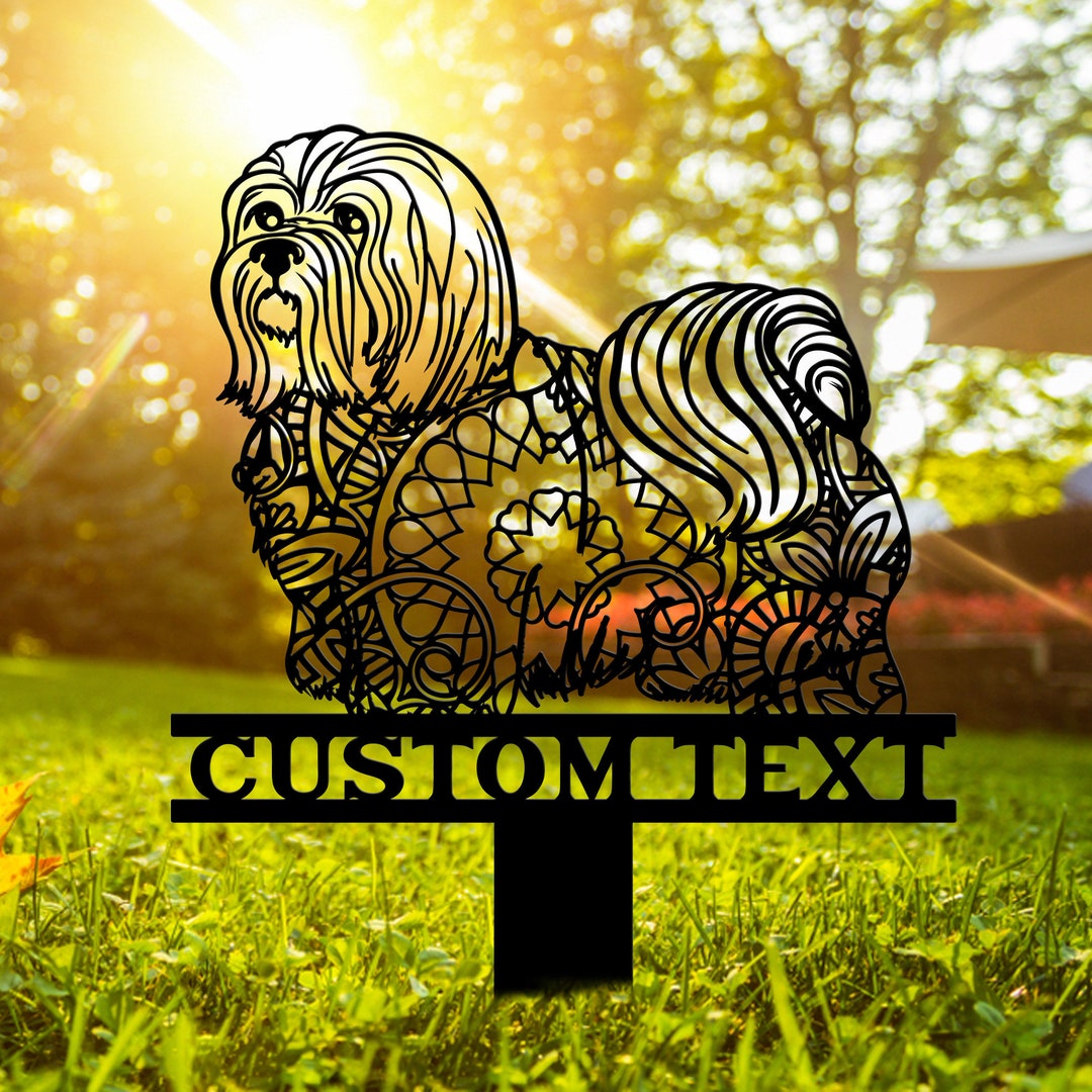 Maltese Dog Mandala Garden Stake Metal, Maltese Zentangle Metal Yard ...