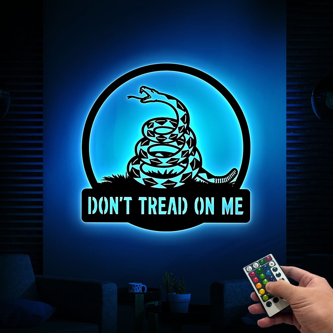 Gadsden Flag Metal Sign With LED Light, Don't Tread on Me Wall Decor - Etsy