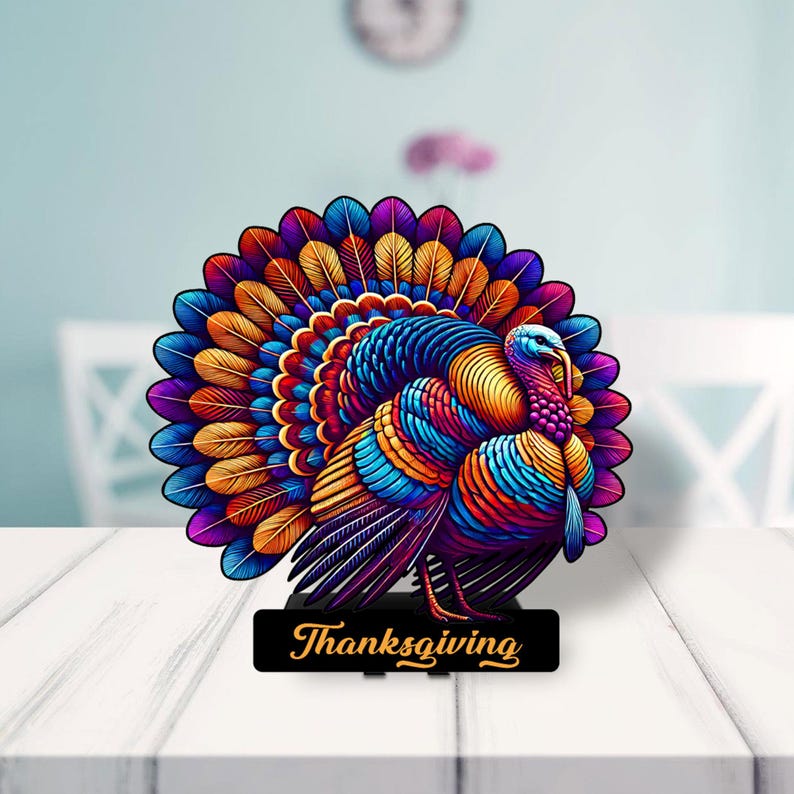 Metal Thanksgiving Turkey Table Sign, Fall Home Decor - Etsy