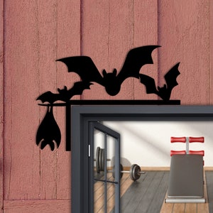 Bat Door Corner Decor, Halloween Metal Door Corner Sign, Halloween Bat ...