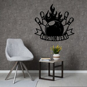 Personalized Bowling Metal Wall Art With Led Lights, Bowling Alley Sign ...
