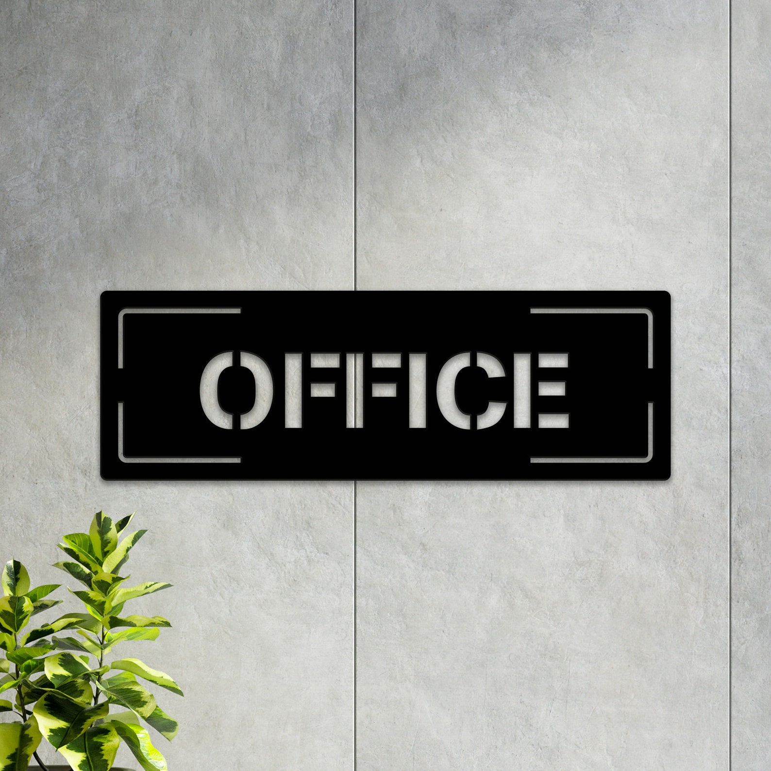 Custom Modern Office Sign With Led Lights Personalized Text - Etsy