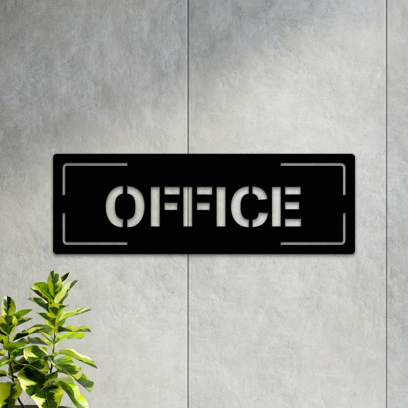 Custom Modern Office Sign With Led Lights Personalized Text - Etsy