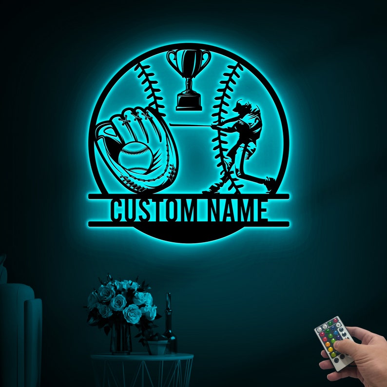 Custom Baseball LED Sign, Stainless Steel, Baseball Coach Gift - Etsy