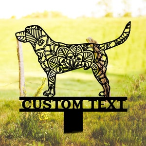 Labrador Retriever Mandala Garden Stake Metal, Labrador Retriever ...