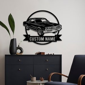 Custom Metal Muscle Car Sign With Led Light, Custom Garage Sign, Garage ...