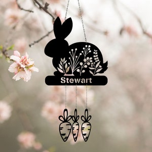 Custom Rabbit Metal Wind Chime, Bunny Lover Gift, Garden Decor - Etsy