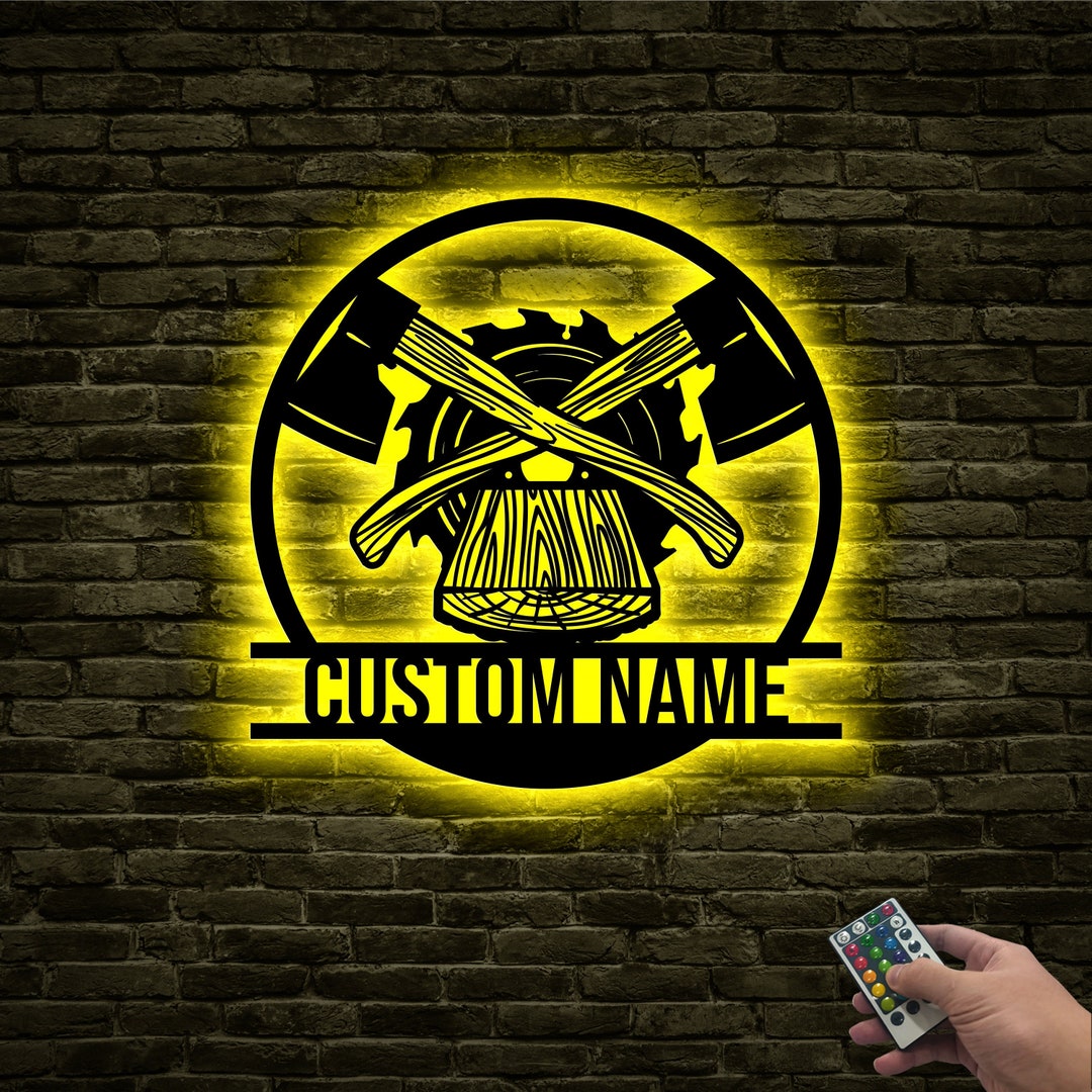 Custom Carpenter Metal Wall Art With Led Light, Carpenter Gifts ...