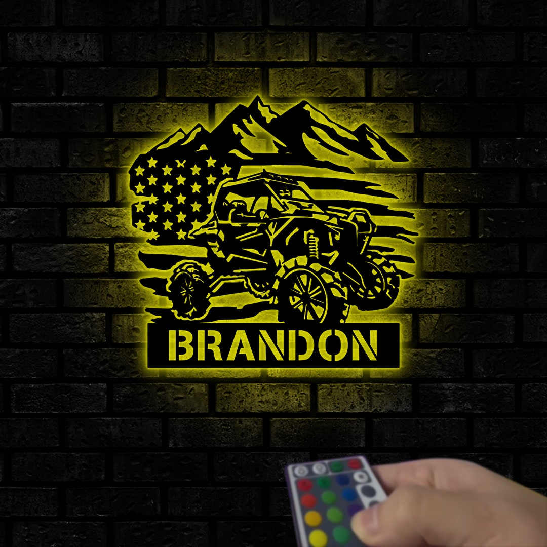 Personalized Atv Metal Wall Art With Led Lights, Gift for Dad ...