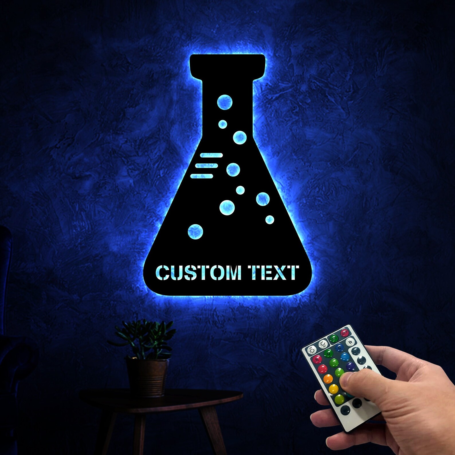 Personalized Science Beaker Metal Wall Art With Led Lights - Etsy