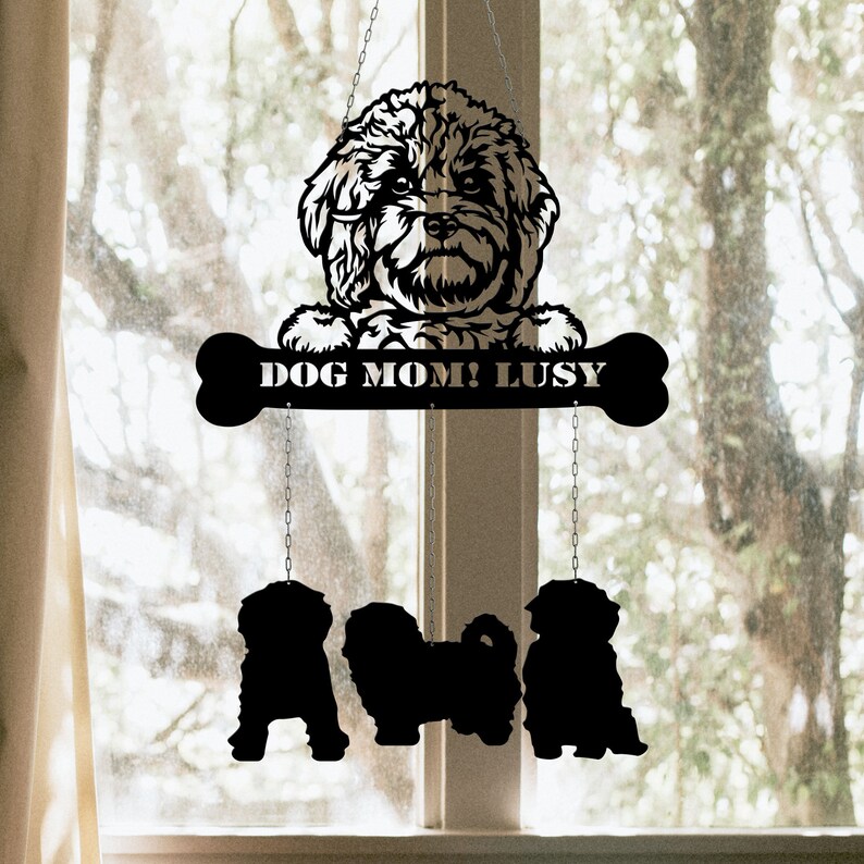 Cavapoo Metal Wind Chime, Cavoodle Dog Lover, Cavapoo Metal Sign Tree ...