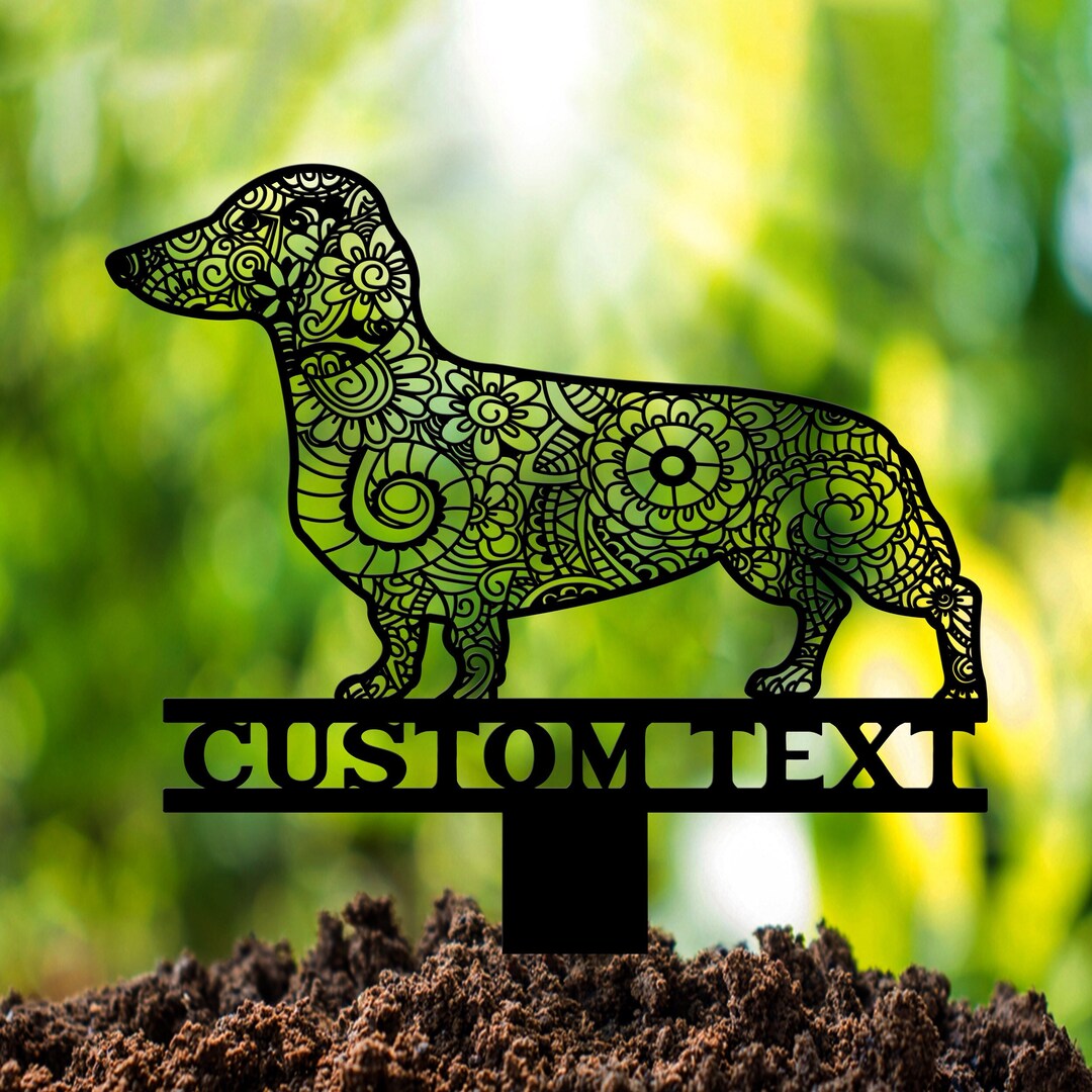 Dachshund Mandala Metal Garden Stake, Dog Lover Gift - Etsy