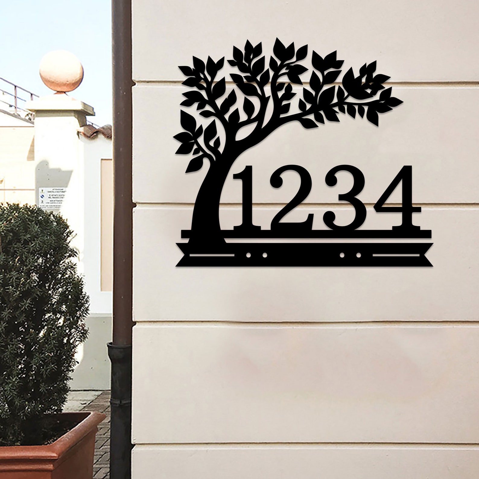 Metal House Number Tree of Life Personalized Sign, Address Number Sign ...