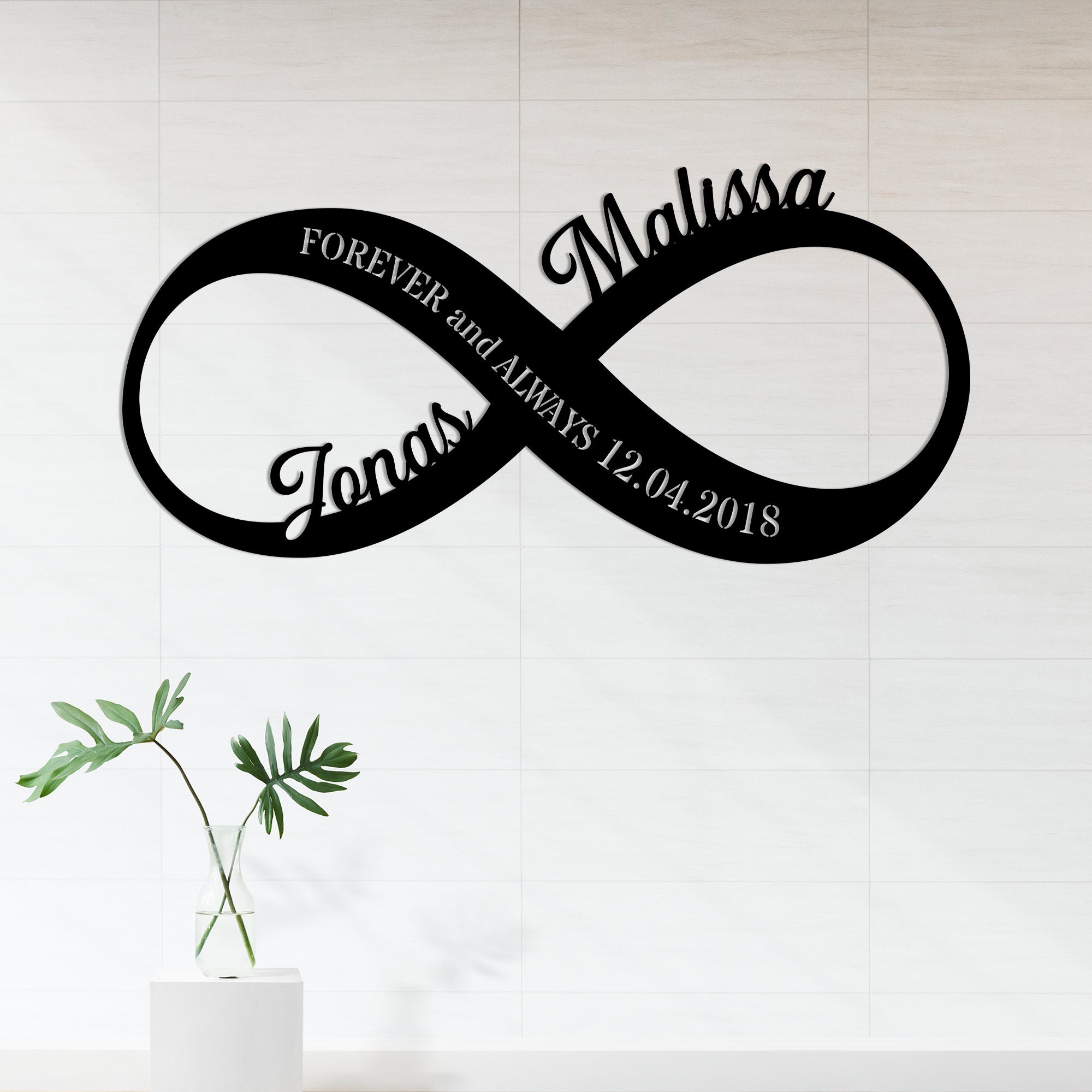 Personalized Metal Infinity Sign, Anniversary Wedding Date, Newlywed ...