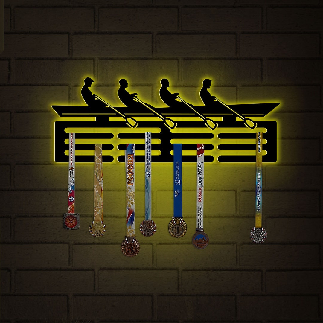 Rowing Medal Hanger With LED Light, Stainless Steel Award Display - Etsy